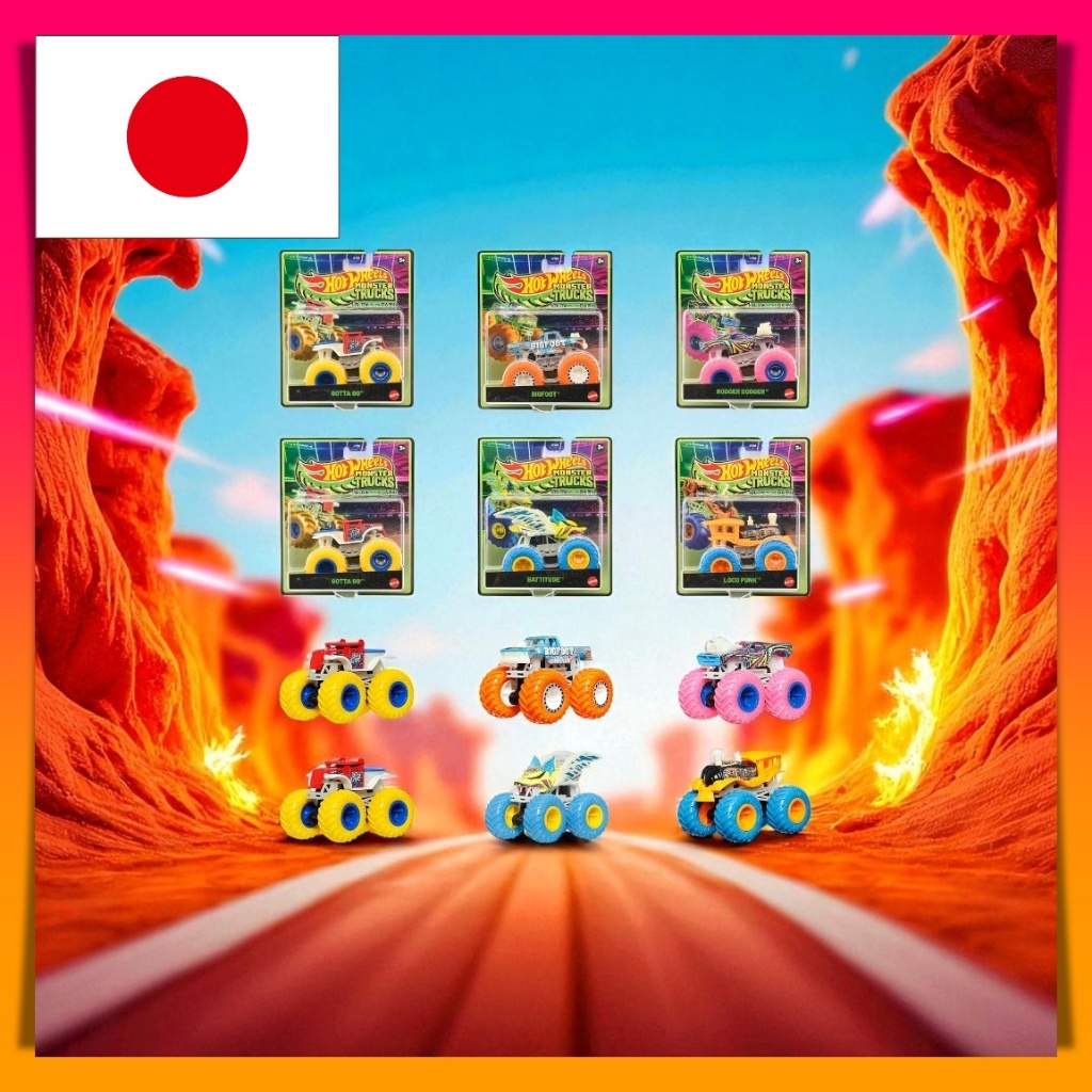 Hot Wheels Light-Up! Monster Truck Assortment Vehicle Toy Mini Cars, 6 ...