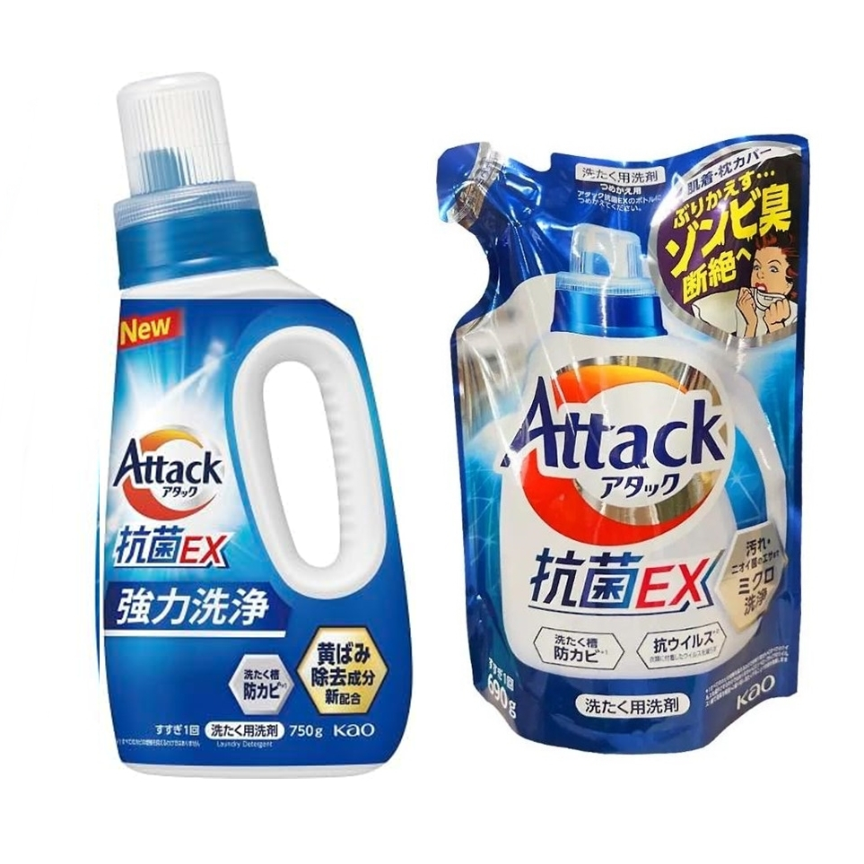 KAO Attack Antibacterial EX Super Clear Gel Liquid Laundry Detergent ...