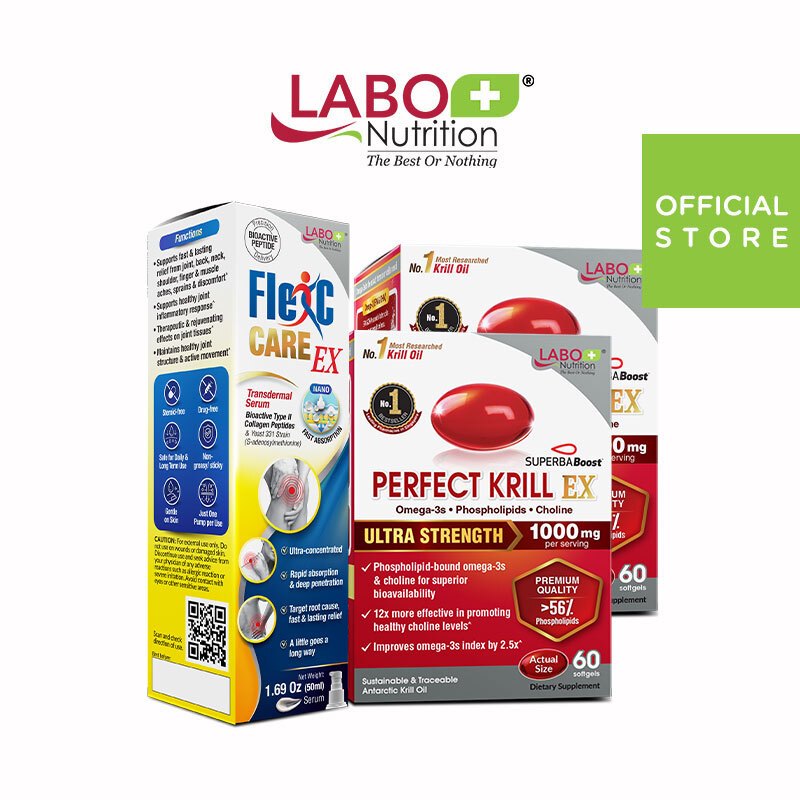 [Bundle Set] LABO Nutrition Perfect Krill EX x2 + LABO Nutrition FlexC ...