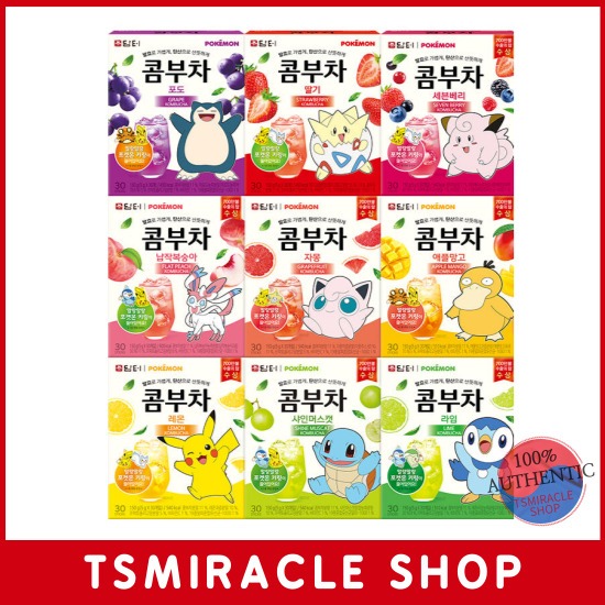 Damtuh Pokemon Kombucha 5g 10,30 sticks(10 Flavor)Korean Tea Low ...