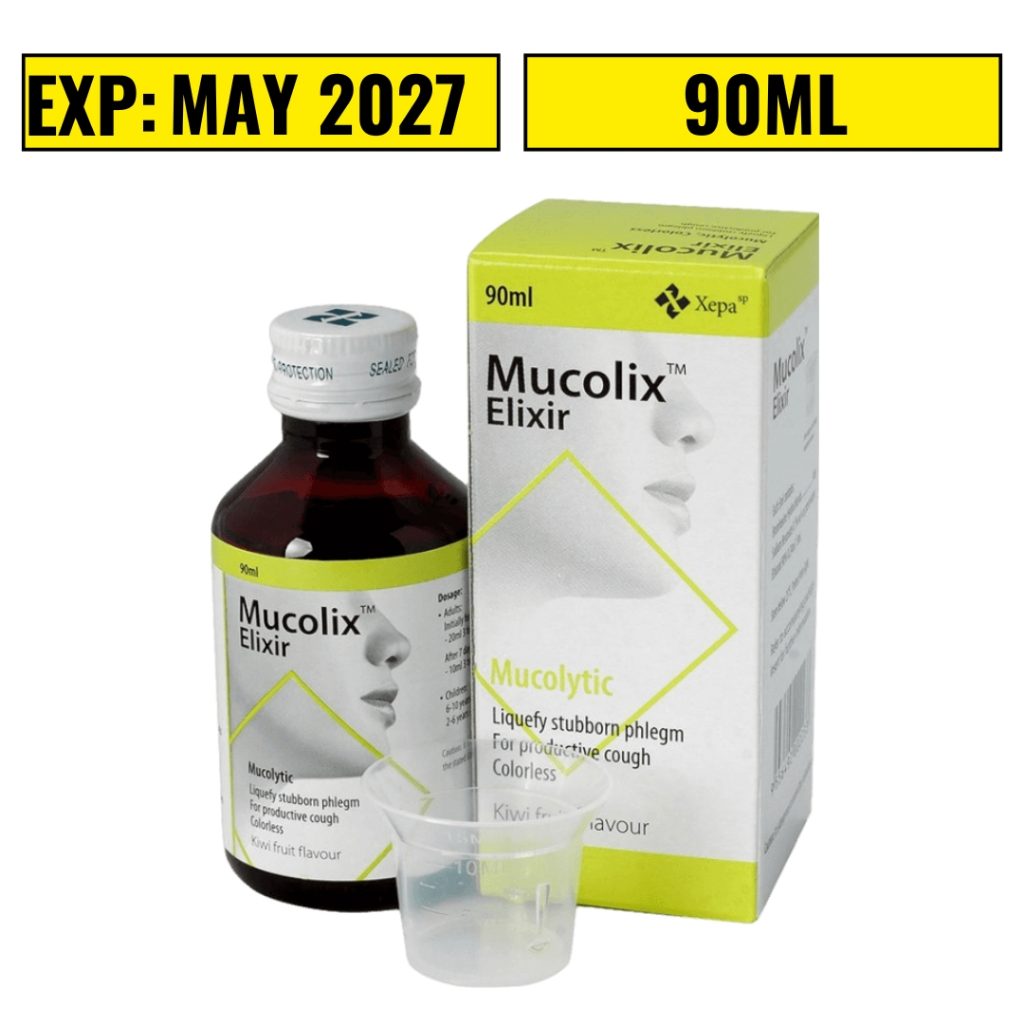 Mucolix Elixir 90ml – Fast Relief for Productive Cough, Phlegm & Chest ...