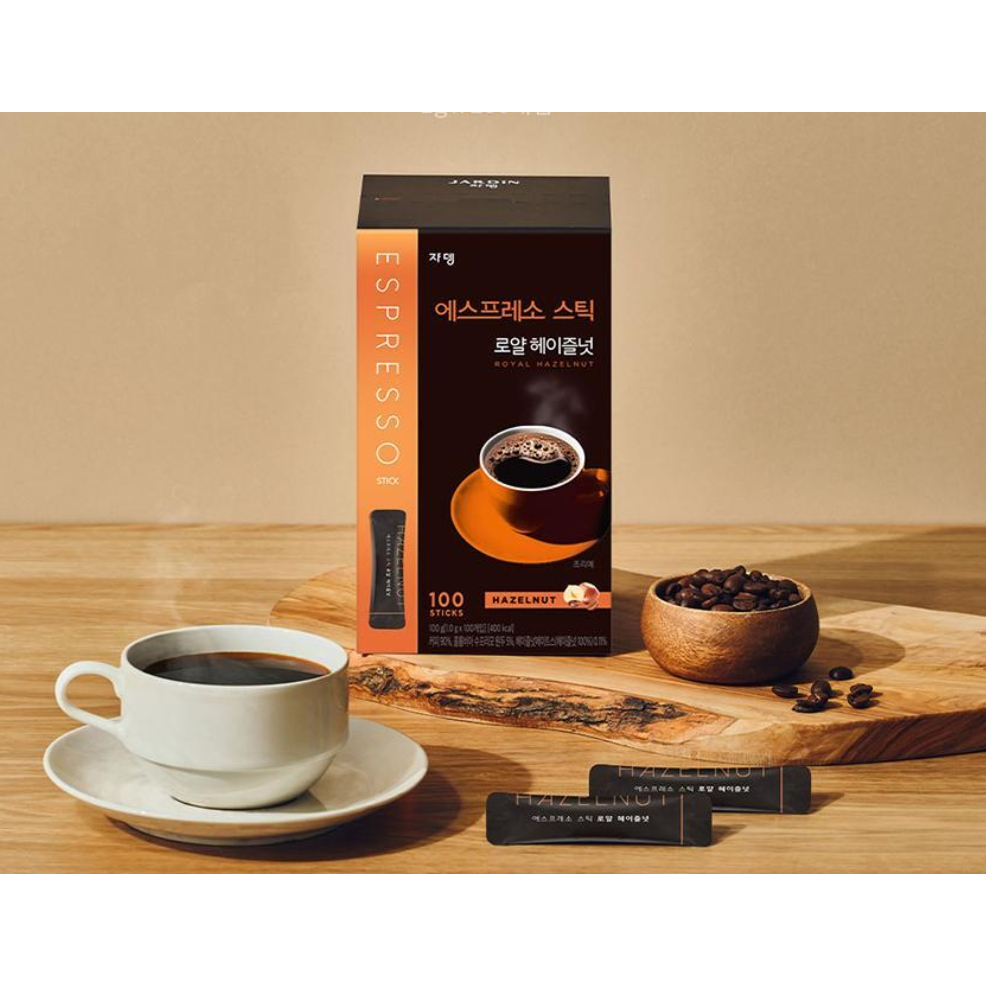 JARDIN Hazelnut Black Coffee Sticks – 100 T, No‑Cream Instant Coffee ...