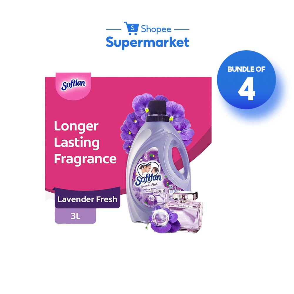 [Bundle of 4] Softlan Anti Wrinkles Fabric Softener Lavender Fresh (3L ...