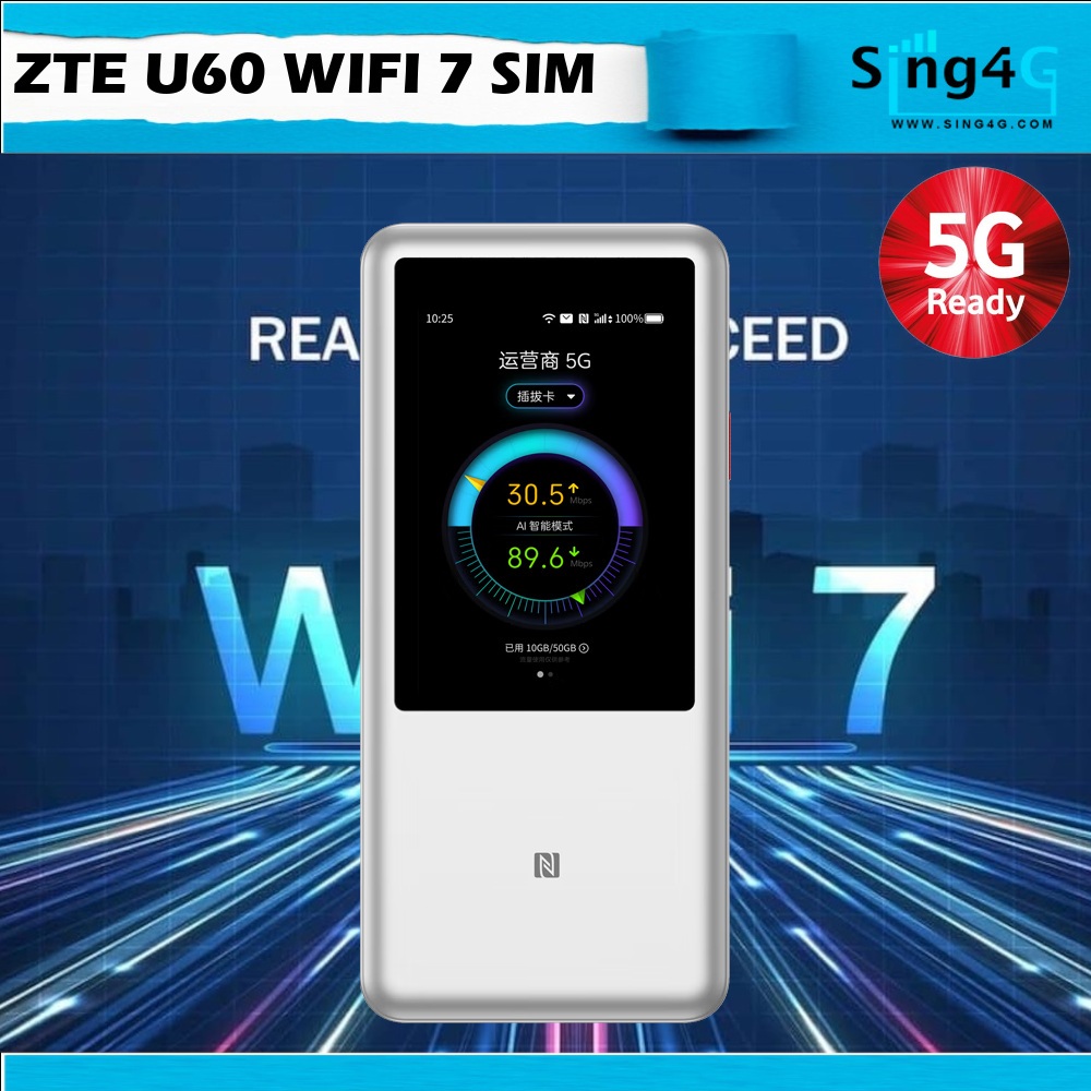 ZTE U60 PRO WIFI 7 Pocket WIFI International English Version Support ...