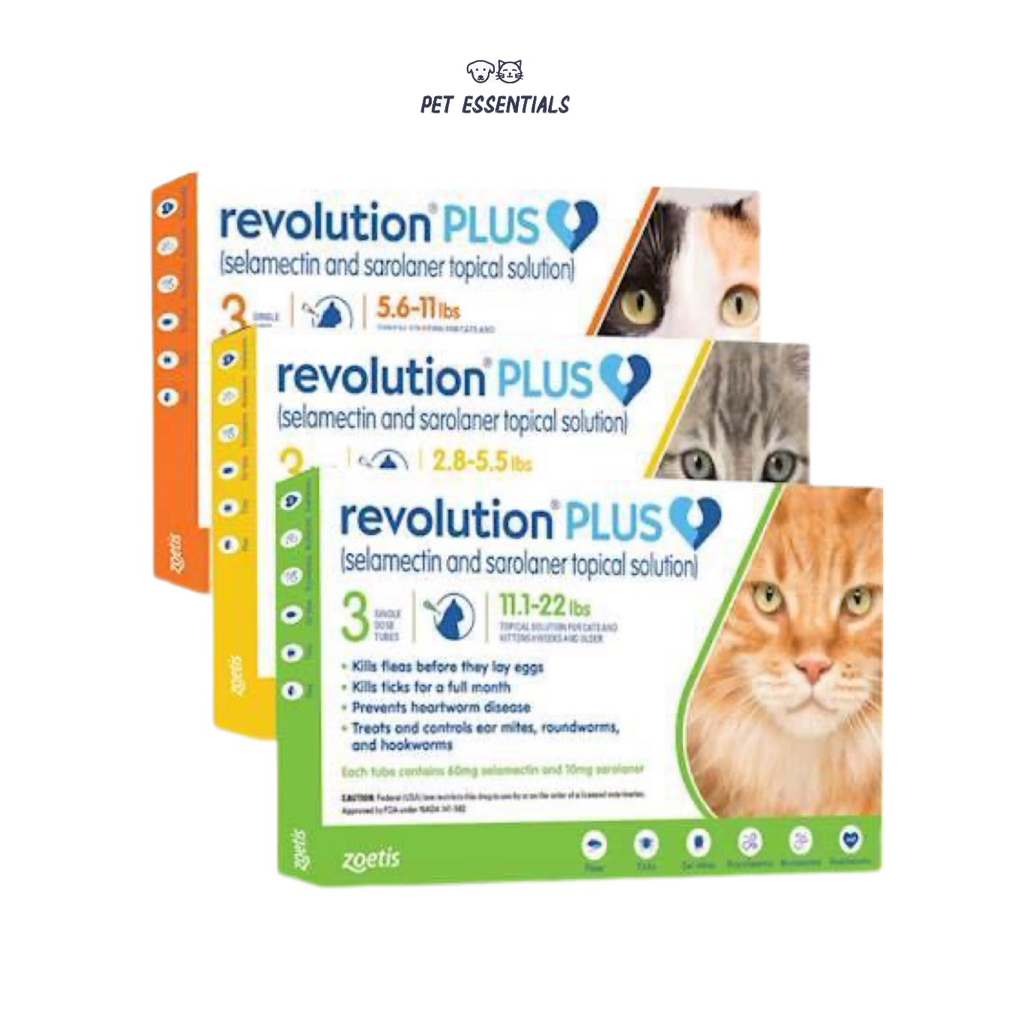 Zoetis Revolution Plus 3 Pipettes Flea Tick And Worm Prevention for All ...