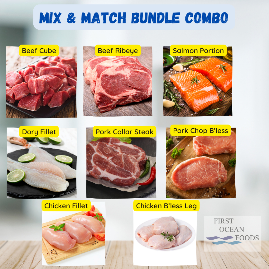 (First Ocean Foods) Beef, Seafood Pork, & Chicken - Mix & Match Bundle ...