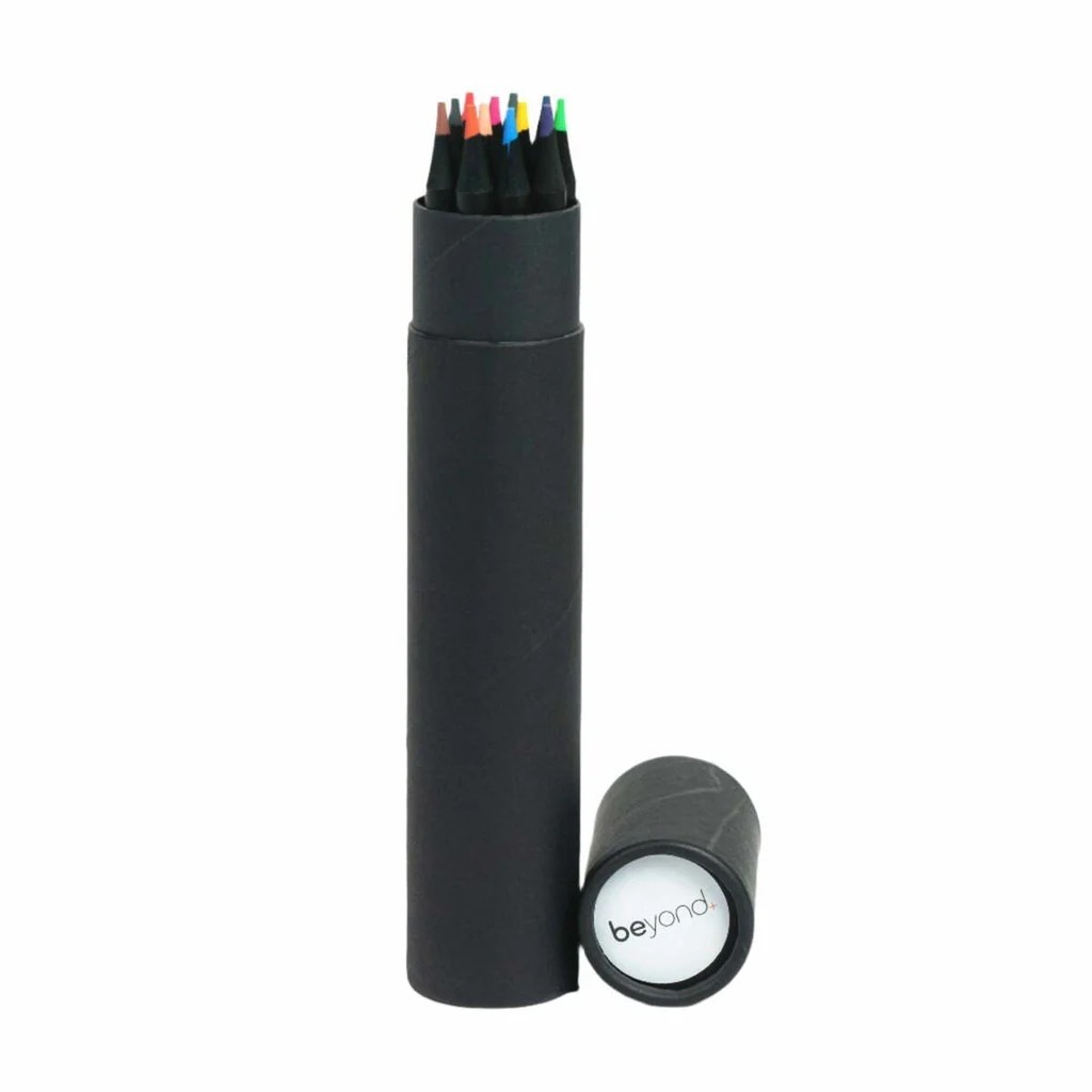 Black Tube Color Pencil Set | 12 Colors | Vibrant Drawing & Sketching ...