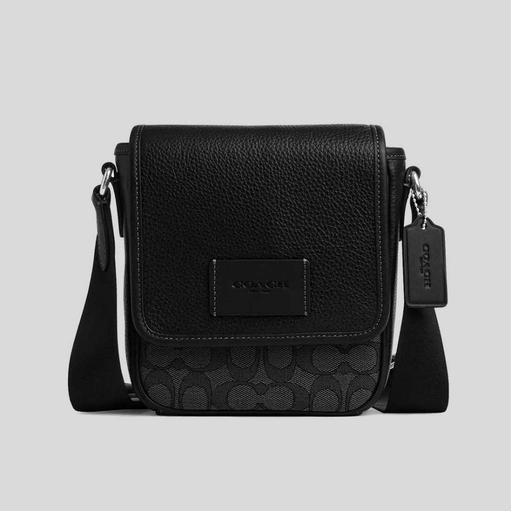 COACH Lucas Crossbody Bag In Signature Jacquard Charcoal/Black CAT13 ...