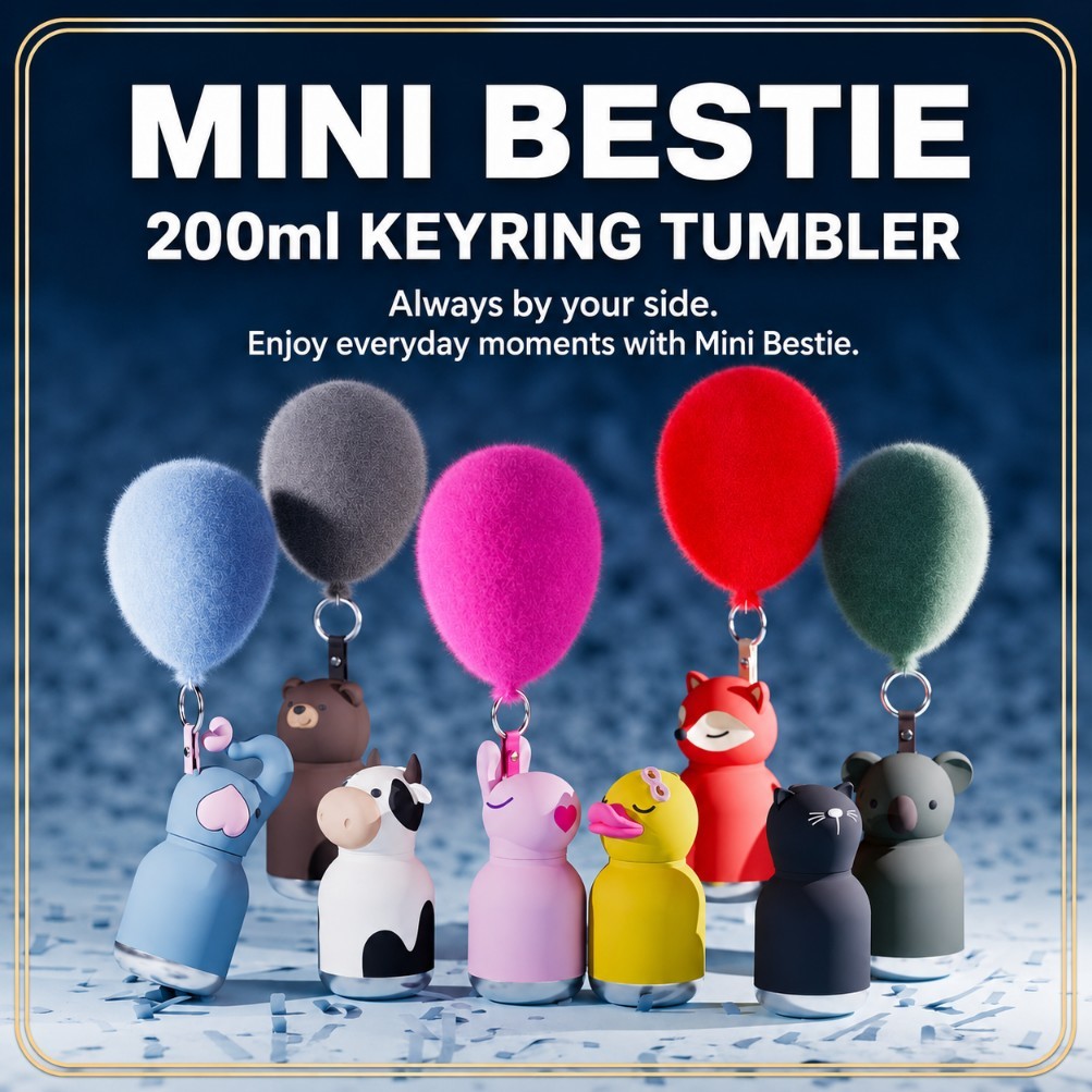 [ASOBU] Character Keyring Mini Tumbler 200ml | Stainless Vacuum ...