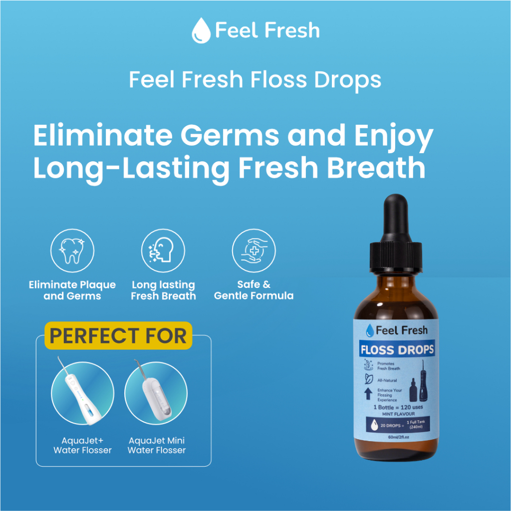 Feel Fresh Floss Drops™ 60ml – Mint Fresh Breath & Cleaner Teeth for ...