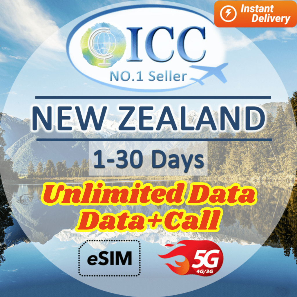 ICC eSIM New Zealand 1-30 Days Data┃Unlimited Data┃Data+ Call┃2Degree ...