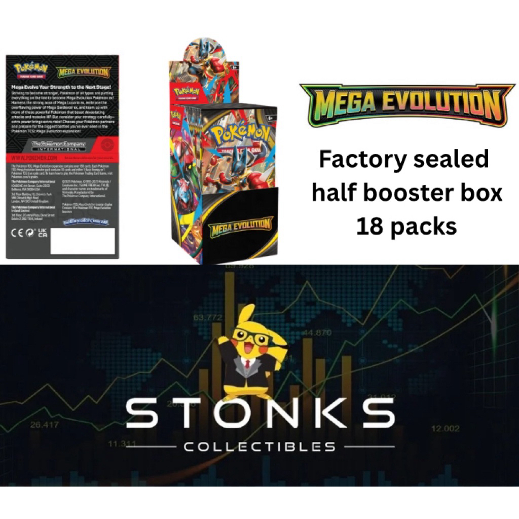 Pokemon TCG ME01 Mega Evolution booster box 18s factory sealed half ...