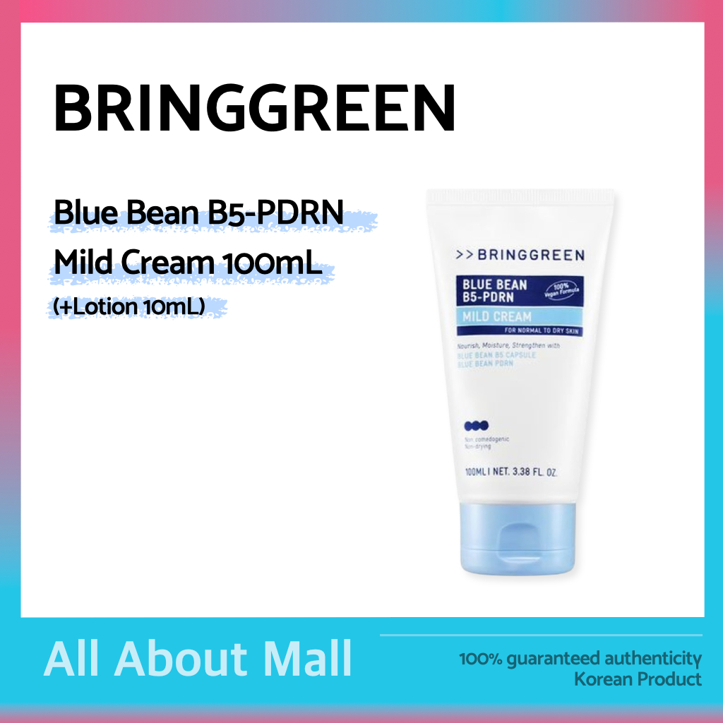 [BRINGGREEN] Blue Bean B5-PDRN Mild Cream 100mL (+Lotion 10mL) | Shopee ...