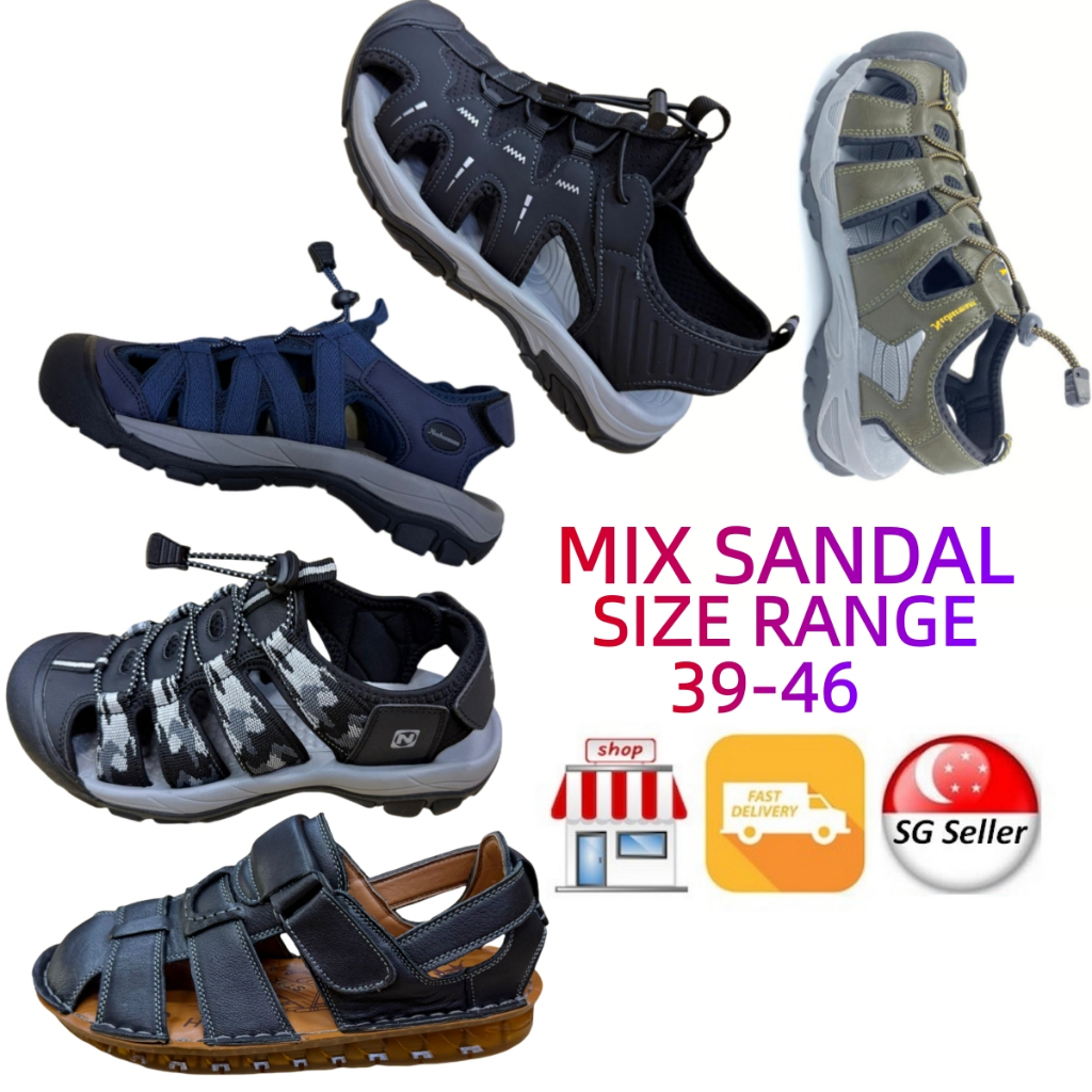MIX SANDALS SIZE 39-46 7104 7309 7302 0242 669 BLACK BROWN NAVY OLIVE ...