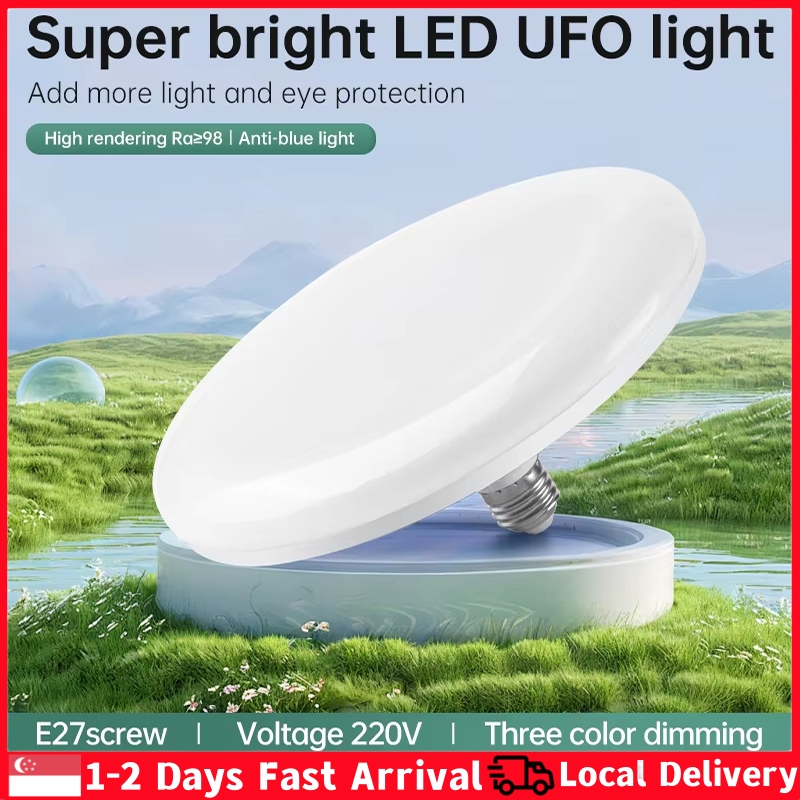 ⚡SG Stock⚡100W E27 UFO LED Lamp Super Bright Eye-protection Ampoule LED ...