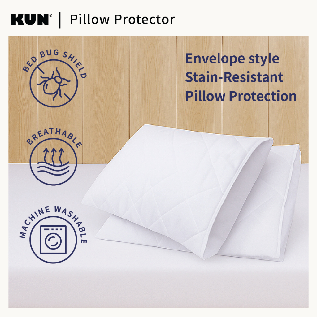 Kun Pillow Protector Quilted With Microfibre Fabric (Washable) | Shopee ...