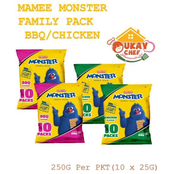 MAMEE MONSTER SNACK FAMILY PACK BBQ/CHICKEN 250G (BUNDLE OF 4) | Shopee ...