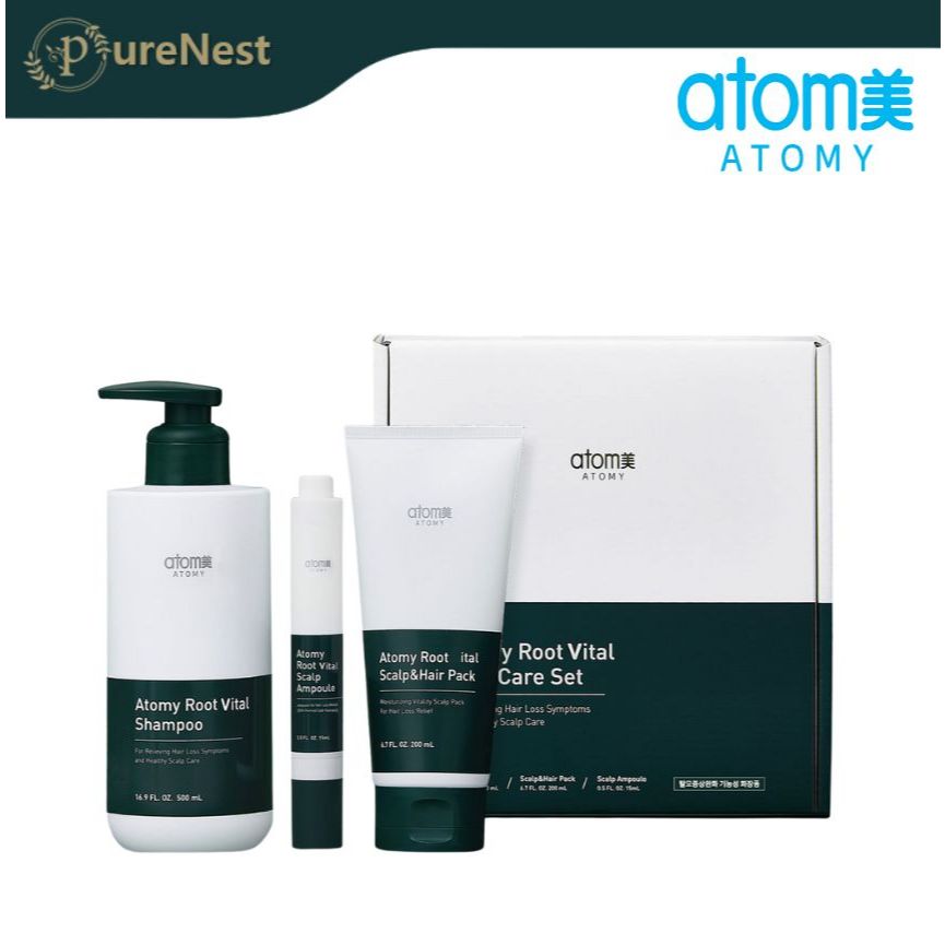 [Atomy] Root Vital Hair Care Line – Shampoo (500ml) / Scalp & Hair Pack ...