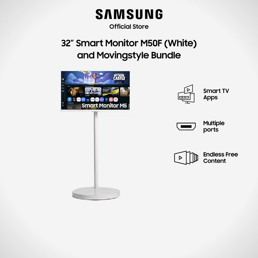 Samsung 32" Smart Monitor M50F and Movingstyle Bundle | Shopee Singapore