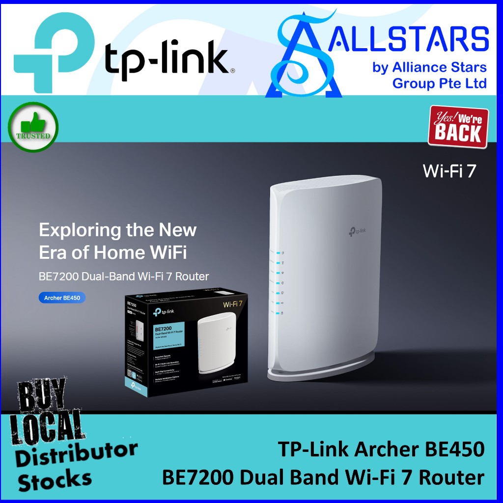 TP-Link Archer BE450 BE7200 Dual Band Wi-Fi 7 Router / Wireless ...
