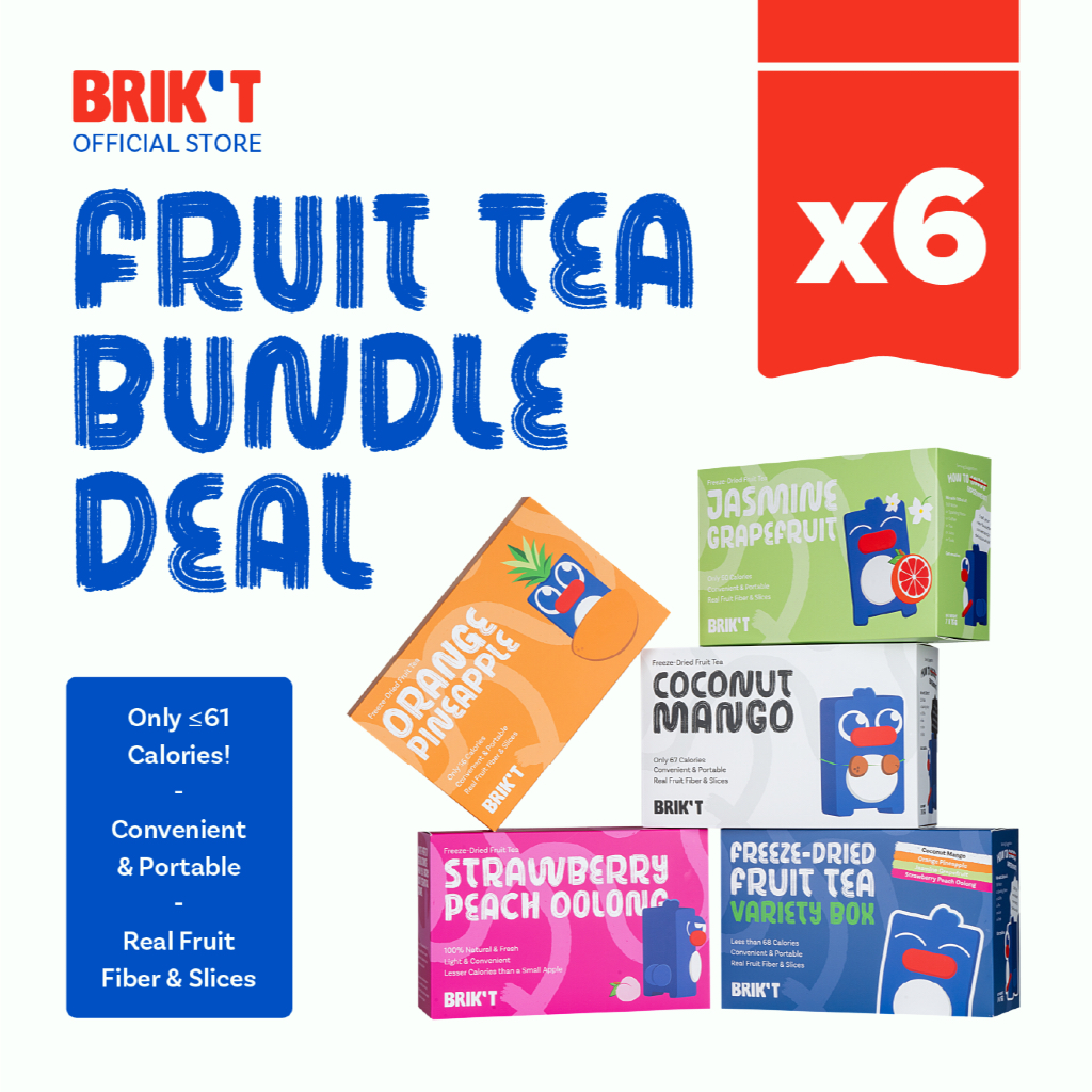 Bundle of 6 Freeze-Dried Fruit Tea Bricks 7-Pack「Low Calories ...