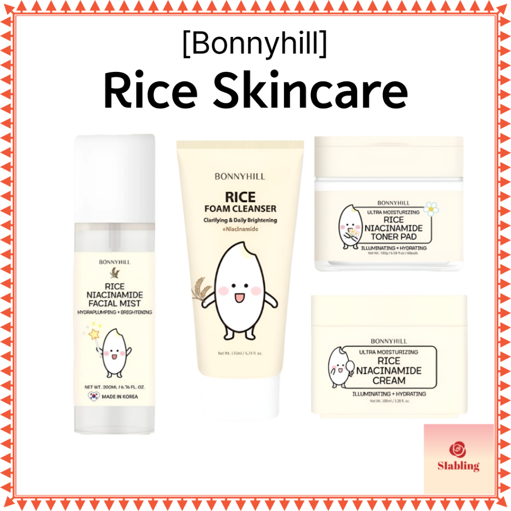 [Bonnyhill] Rice Skincare - Toner Pads / Facial Mist / Cream / Foam ...