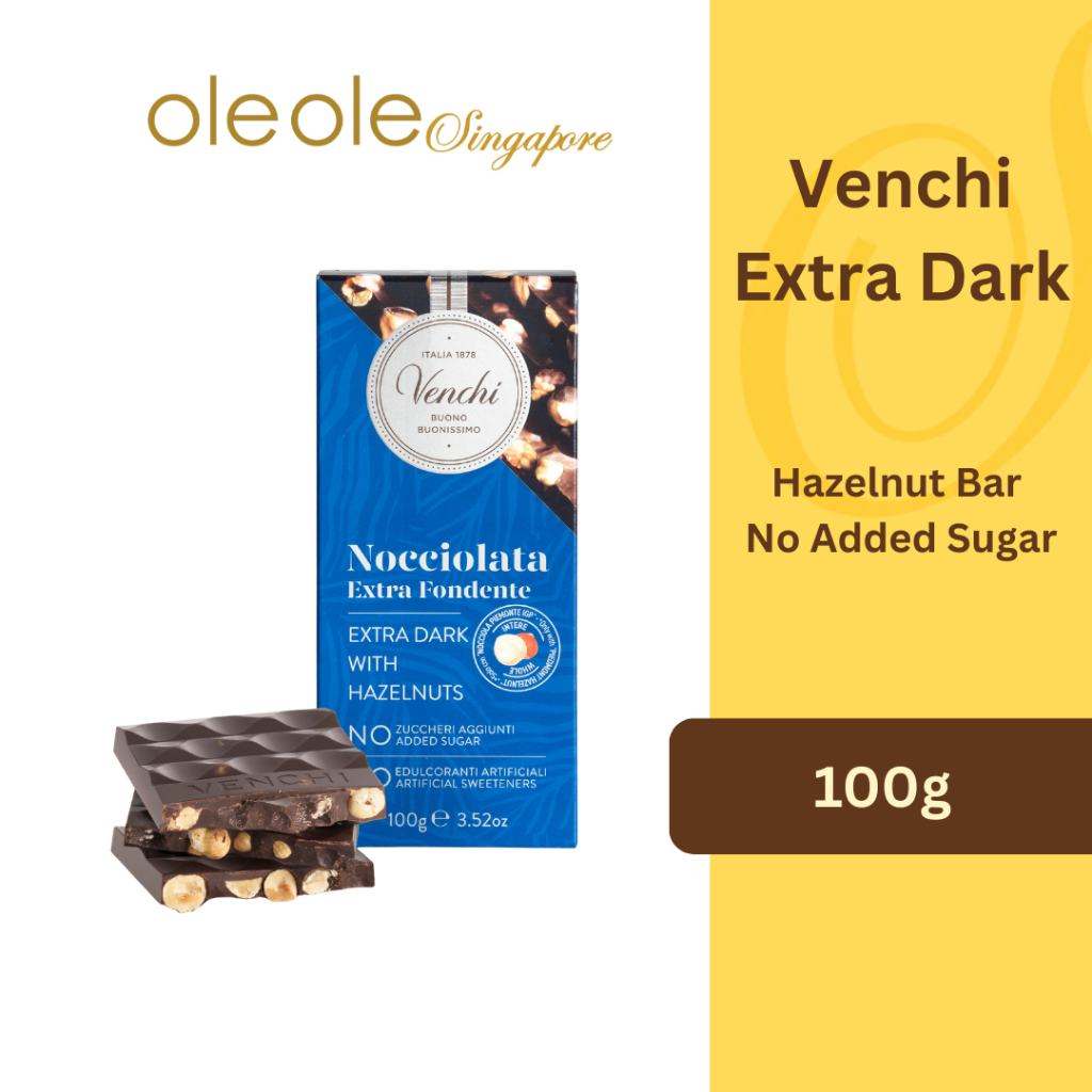 Venchi Extra Dark Hazelnut Bar No Added Sugar 100g | Shopee Singapore
