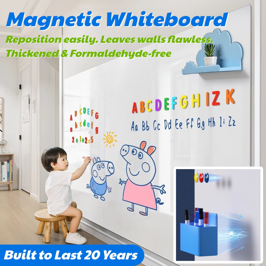 Magnetic Whiteboard Panel Self-adhesive Wall Mountable Whiteboard Sheet ...
