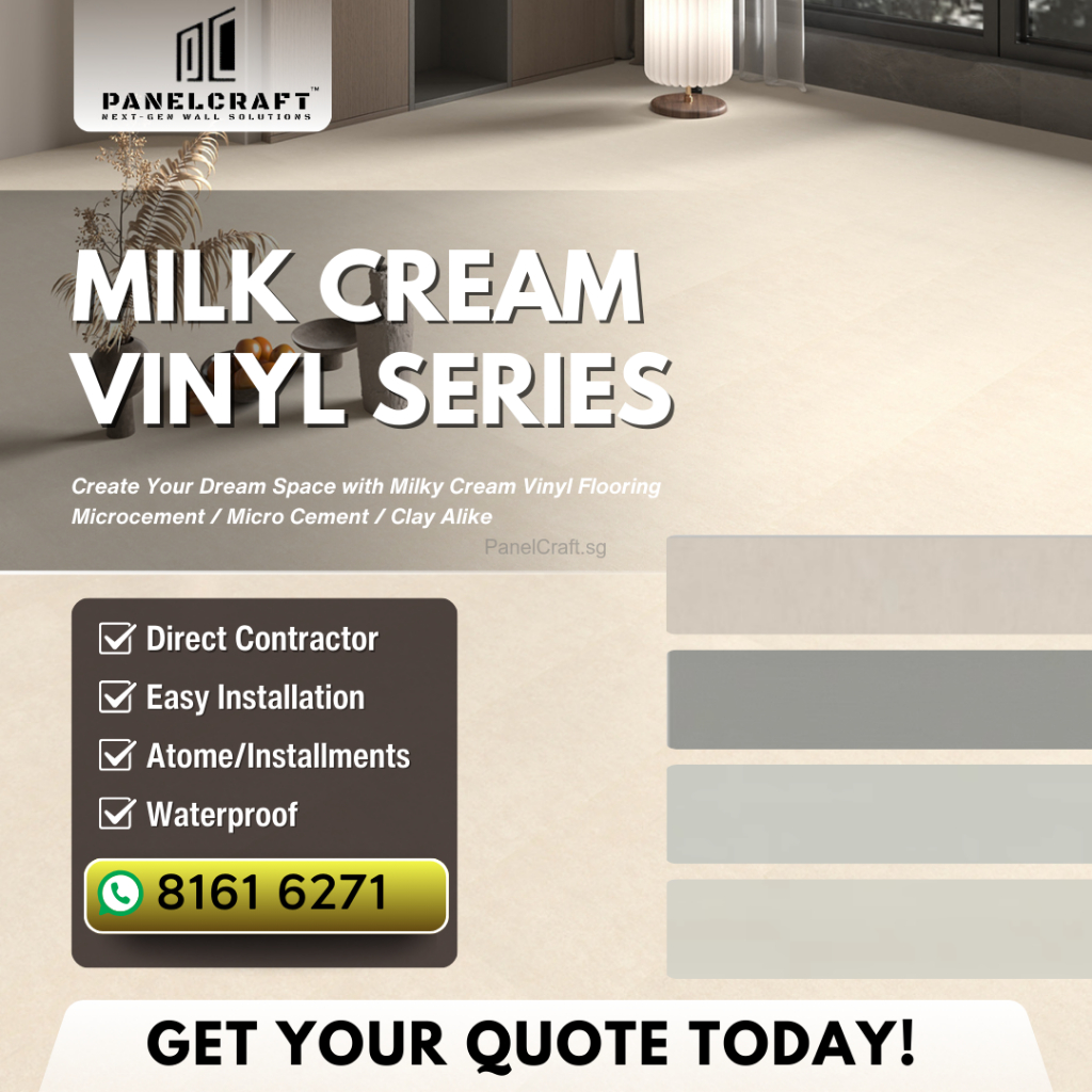 MicroCem Milky Cream Microcement SPC Vinyl Flooring – Creamy Series 微水泥 ...