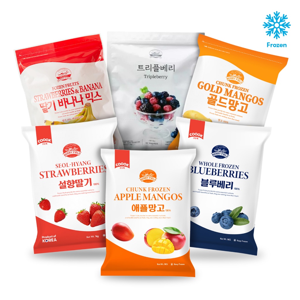 [COOOK x BERRY FIELD] Korean Frozen Strawberries/Blueberries ...