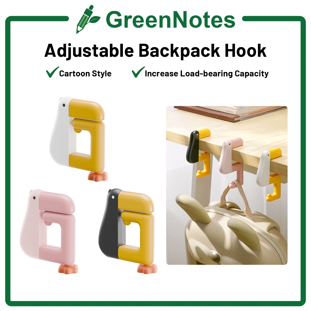 WORKWELL Cute Duck Bag Hook｜Adjustable Desk Edge Hook｜School Backpack ...