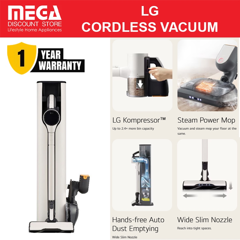 LG A9X-STEAM CORDLESS HANDSTICK VACUUM CLEANER | All-in-One Tower ...