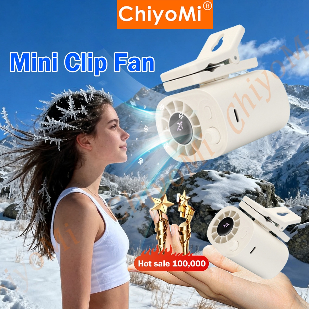 ChiyoMI Mini Fan USB small fan Hands-free Clip 360°Wind Direction ...