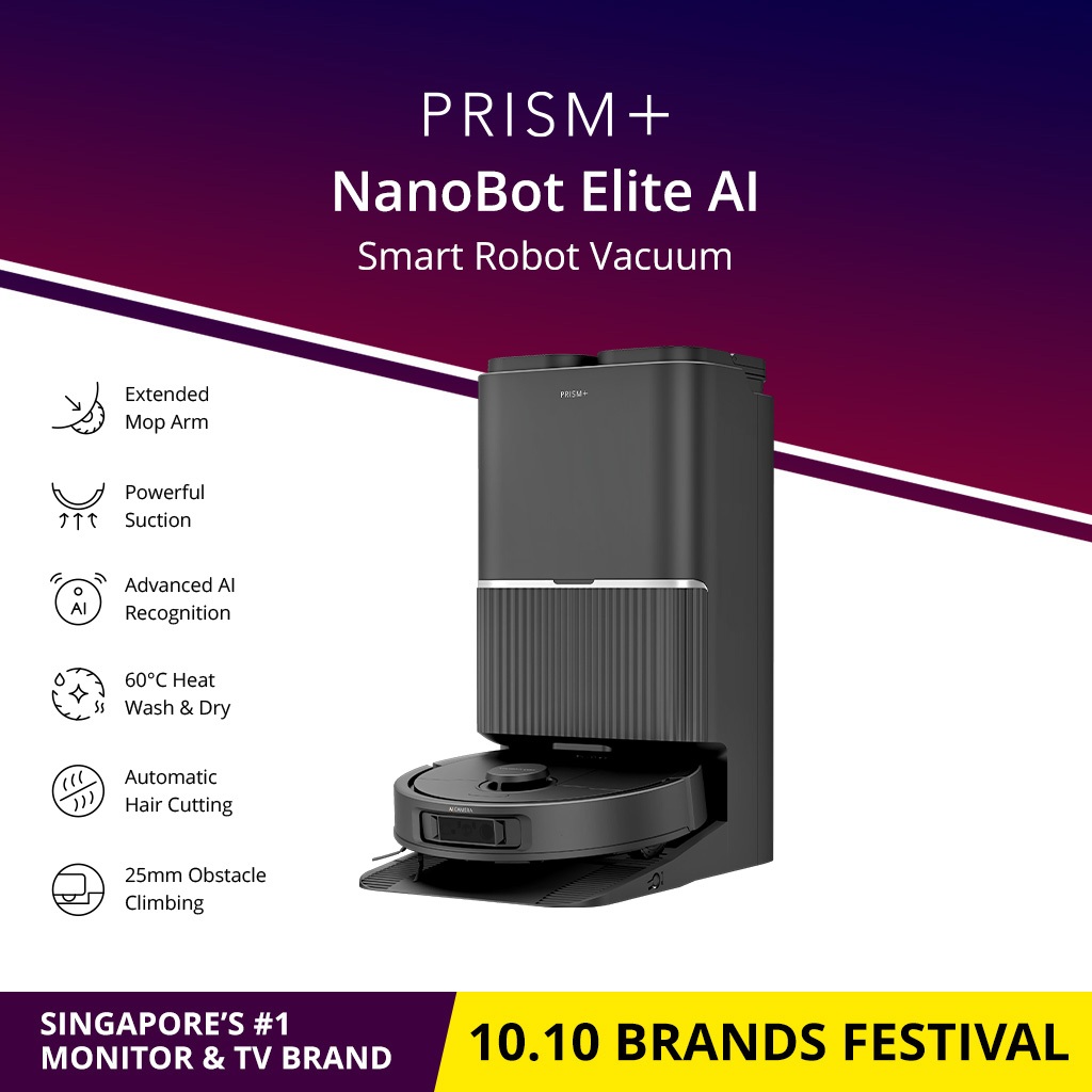 PRISM+ NanoBot Elite AI | Smart Robot Vacuum[Delivers in 1-2 working days] | Shopee Singapore