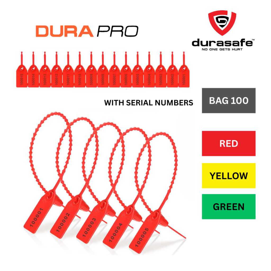 DURAPRO Security Pull Tite Seals 25cm Disposable Seal with Random ...