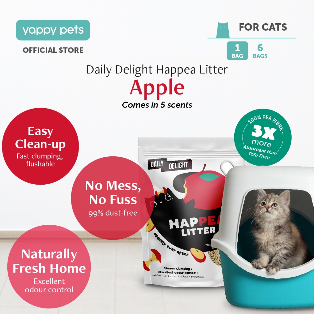 Daily Delight HAPPEA Cat Litter 8L | Pea Litter, Dust Free Litter ...
