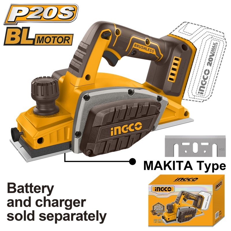 INGCO 20V CORDLESS PLANER 82MM CRLI20401 (BARE UNIT) | Shopee Singapore