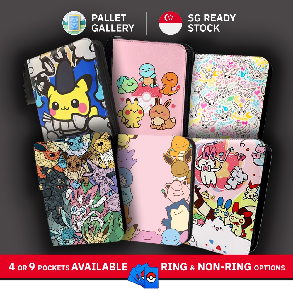 Cute Pokemon Card Binder NON RING – 4 Pocket 9 Pocket TCG Card Album ...
