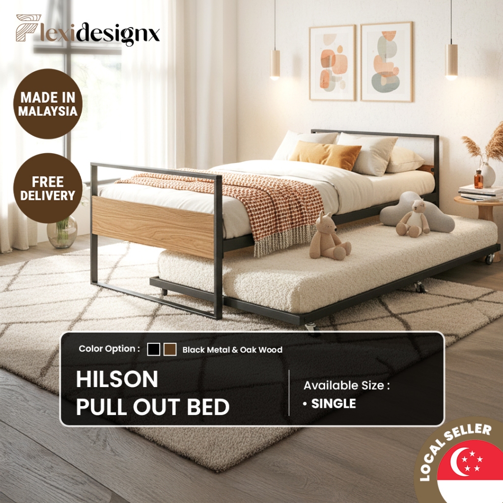 Flexidesignx Pull Out Bed, Single Size with 6 durable wheel, fit up to ...