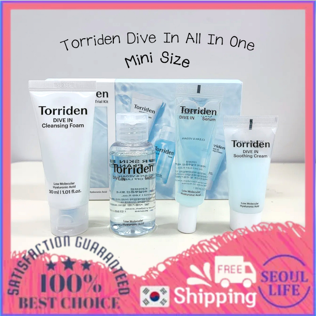 TORRIDEN DIVE IN All in One Mini Size Trial Kit / Cleanser 30ml, Toner ...