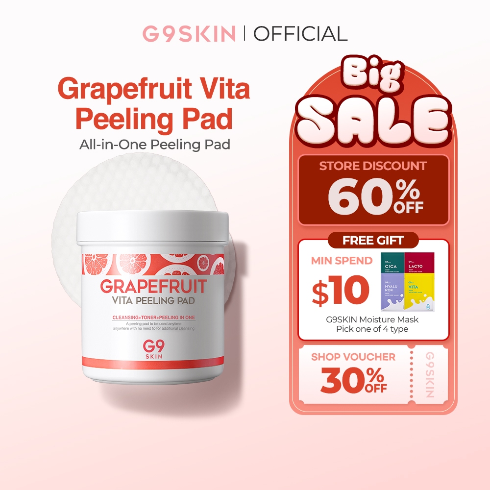 [G9SKIN] GRAPEFRUIT VITA PEELING PAD (100 Pads) All-in-One Peeling Pad ...