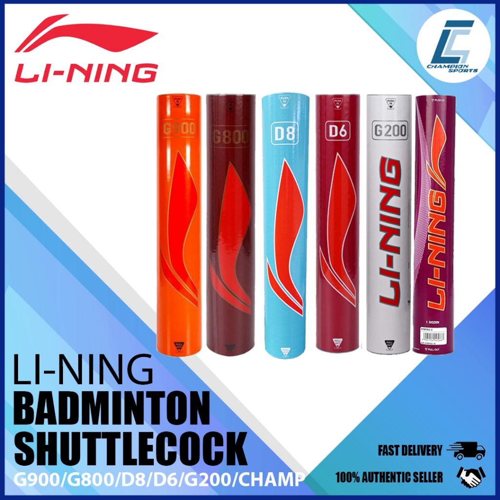 Li-Ning Champ/D6/D8/G800/G900 Badminton Shuttlecock (S1/RO) | Shopee ...