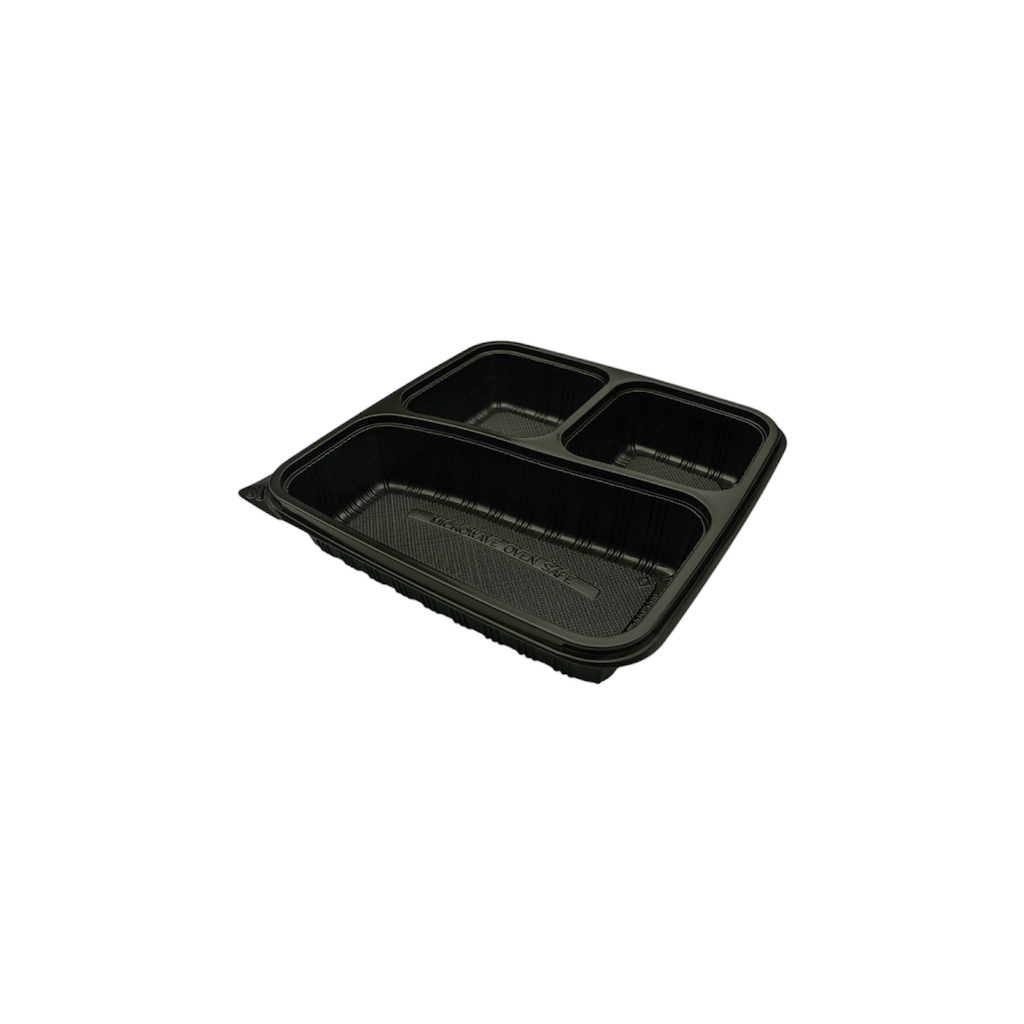 Benxon Bento Stackable 3-Compartment Disposable Plastic Microwaveable ...