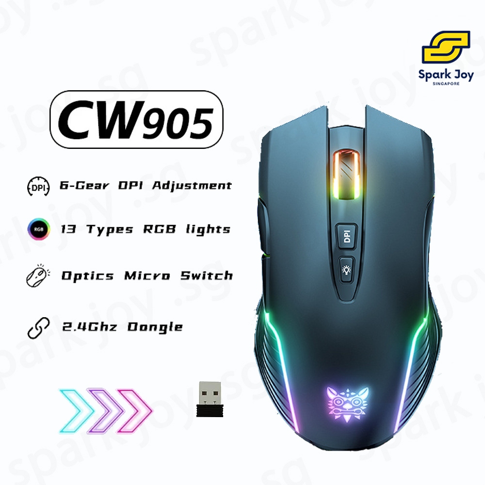 【SG】ONIKUMA 2.4G Wireless Gaming Mouse CW905 with RGB Light 5 Speeds ...