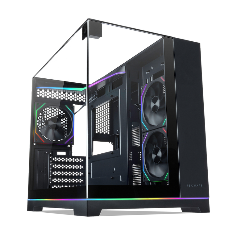 Tecware VX Prism M TG Matx Case w/ 3 x ARGB Fans - Black & White ...