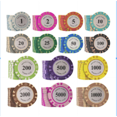 *Buy 100pcs Free 1 box*Monte Dollar Carlo Coins Golden Clay Poker Chips ...