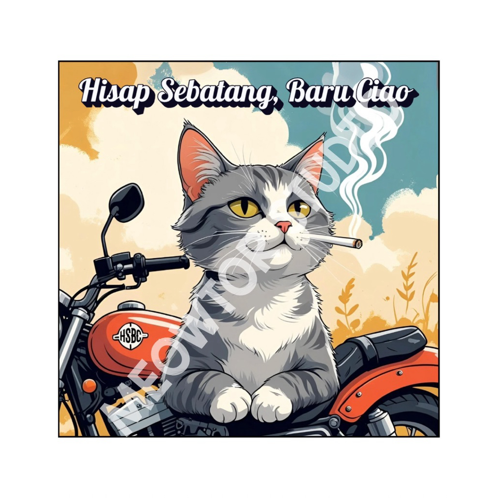 “HSBC : Hisap Sebatang, Baru Ciao” Motorcycle Sticker | Shopee Singapore