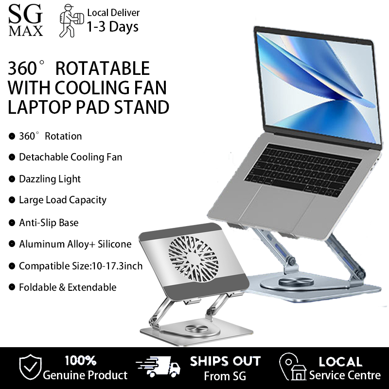 360° Rotatable Laptop Cooler RGB Laptop Cooling Pad Stand with Powerful ...
