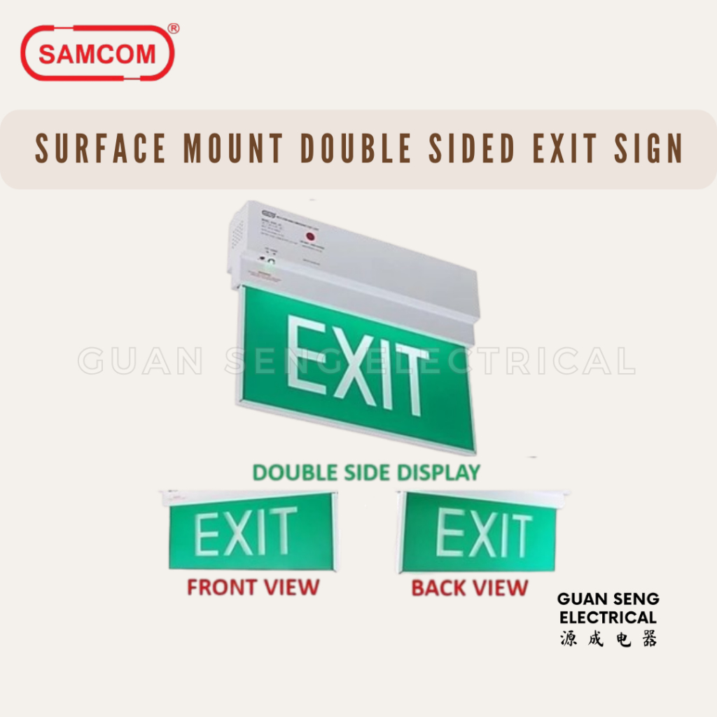 Samcom Electronics Surface Mount Led Slim Exit Sign SLED-X2 (Double ...