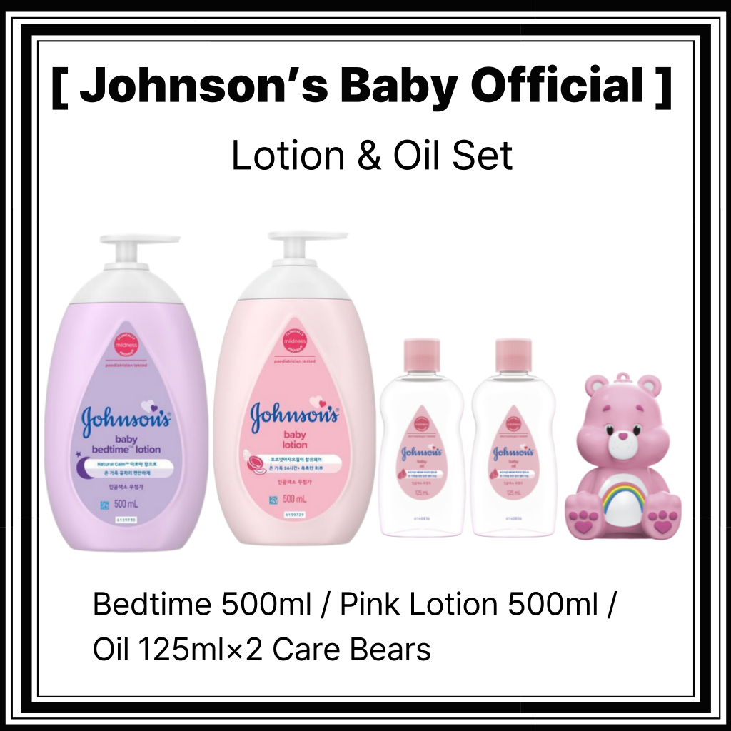 Johnson’s Baby Lotion & Oil Bundle | Bedtime 500ml / Pink Lotion 500ml ...